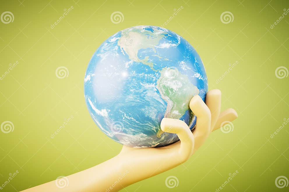 Earth in Hands. Green Planet on Hand. Save of Earth Stock Illustration ...