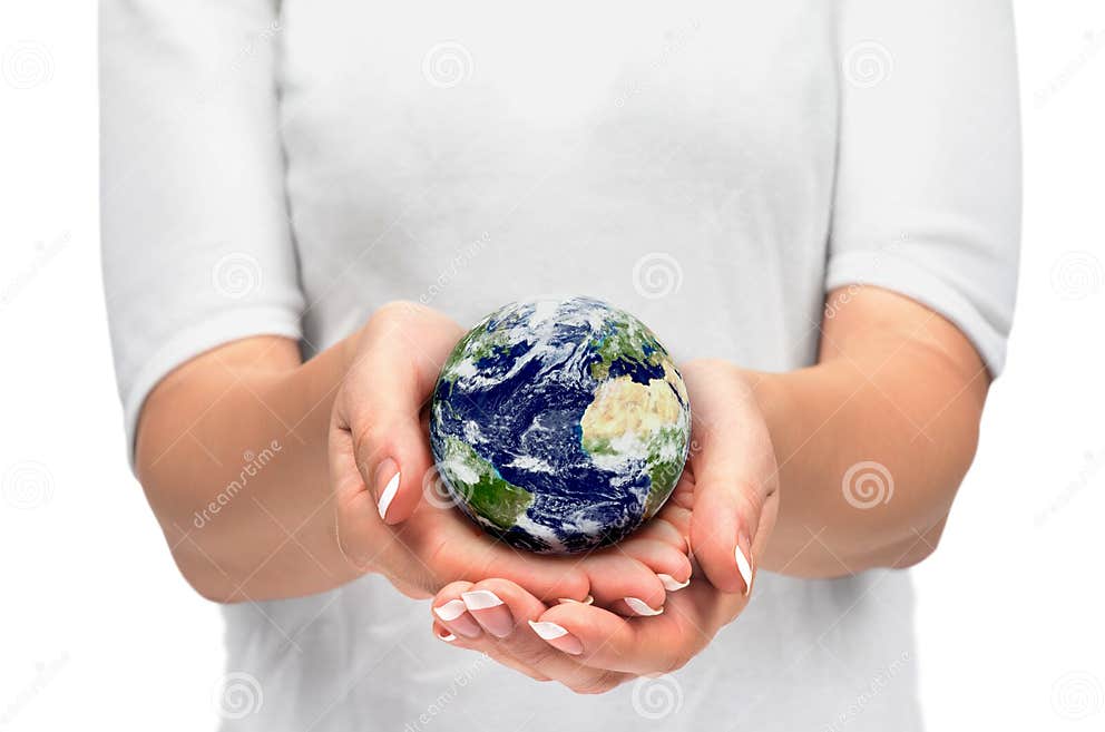 Earth in hands stock photo. Image of human, palms, fingers - 61066706