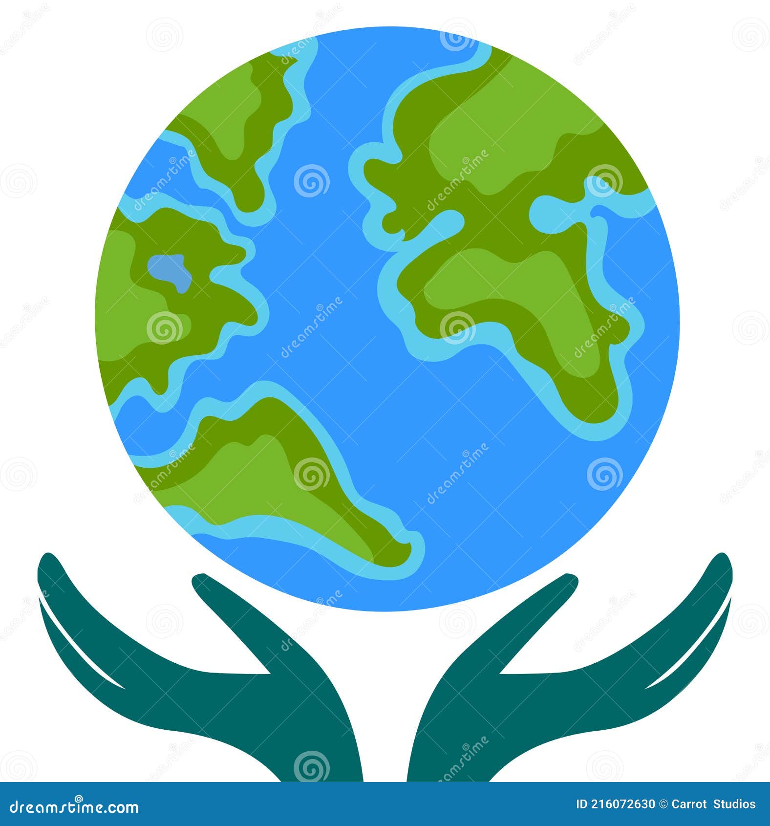 Earth and Hands Save Earth Concept Illustration Stock Vector ...