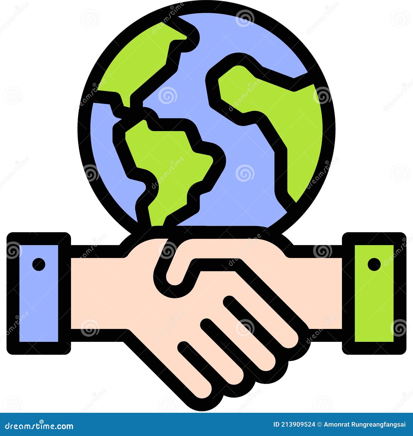 Earth with Handshake Icon, Earth Day Related Vector Stock Vector ...