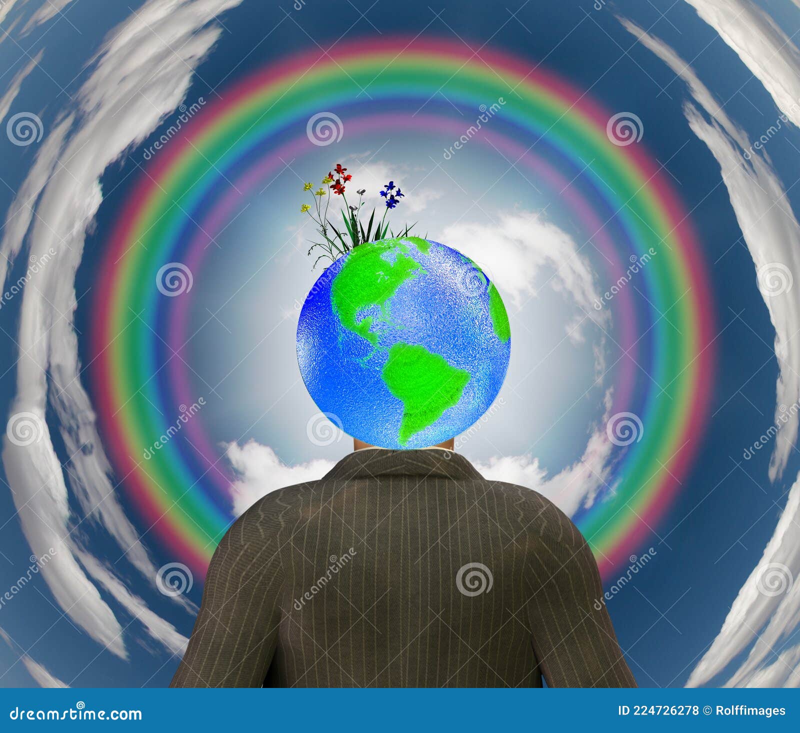 Earth Head. 3D Rendering stock illustration. Illustration of ...