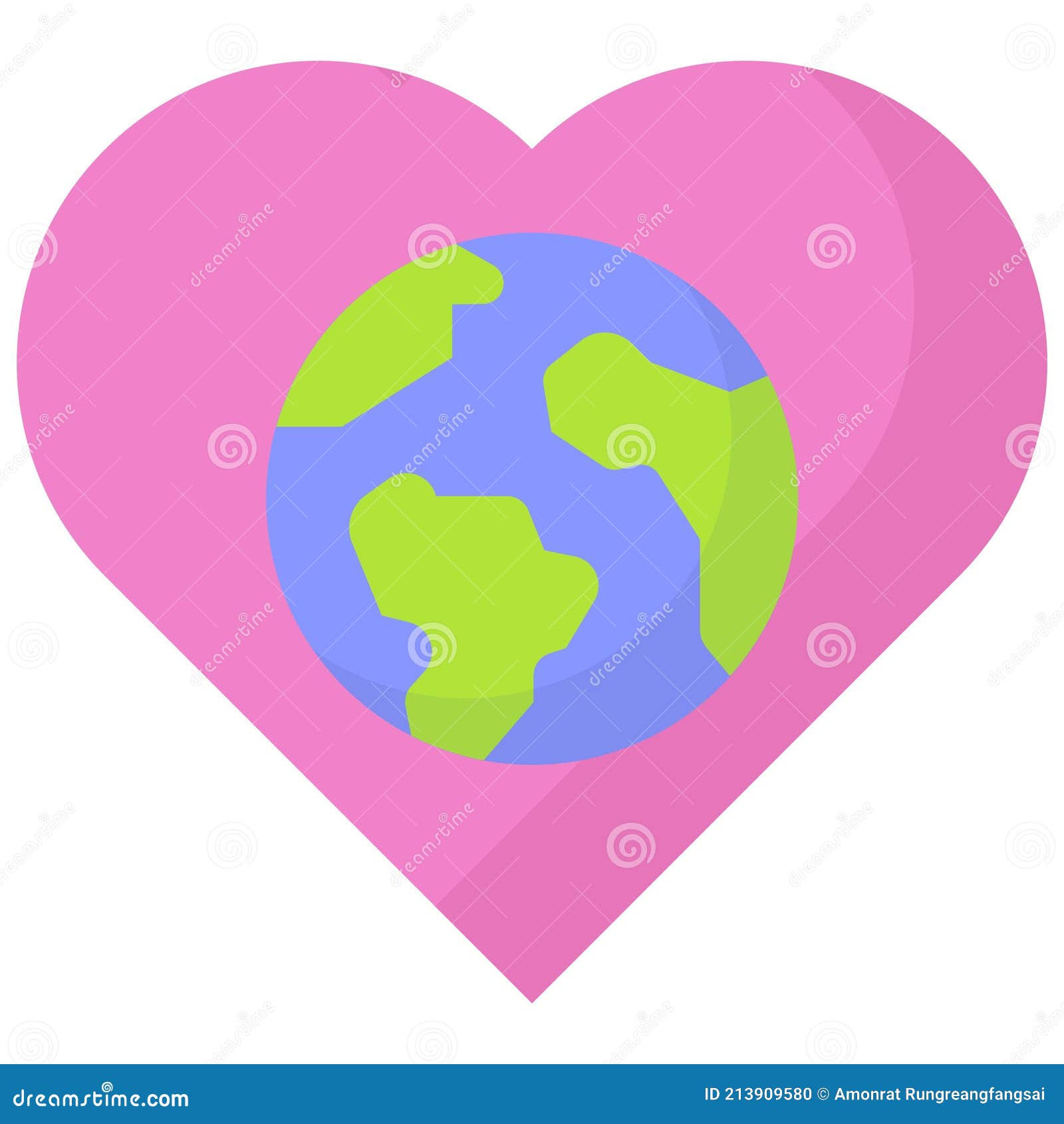 Earth in Heart Icon, Earth Day Related Vector Stock Vector ...