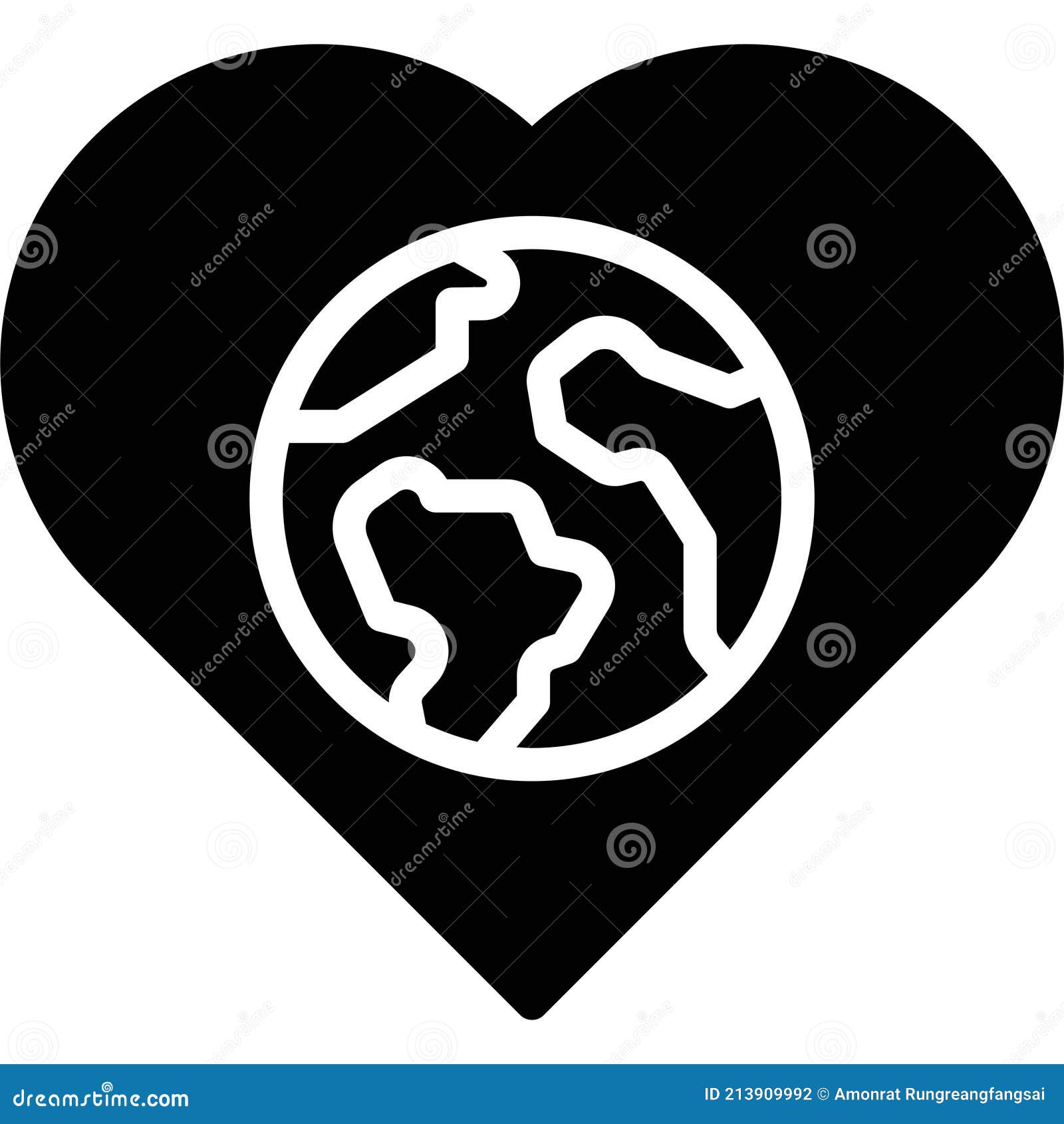 Earth in Heart Icon, Earth Day Related Vector Stock Vector ...