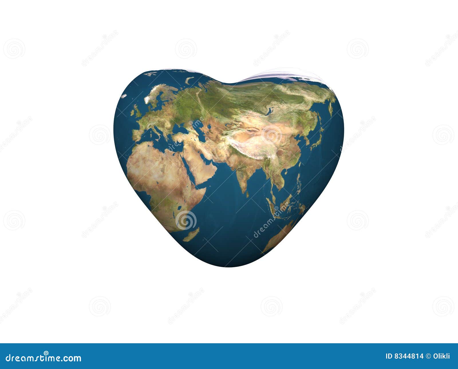 Earth in Heart shape stock illustration. Illustration of heart - 8344814