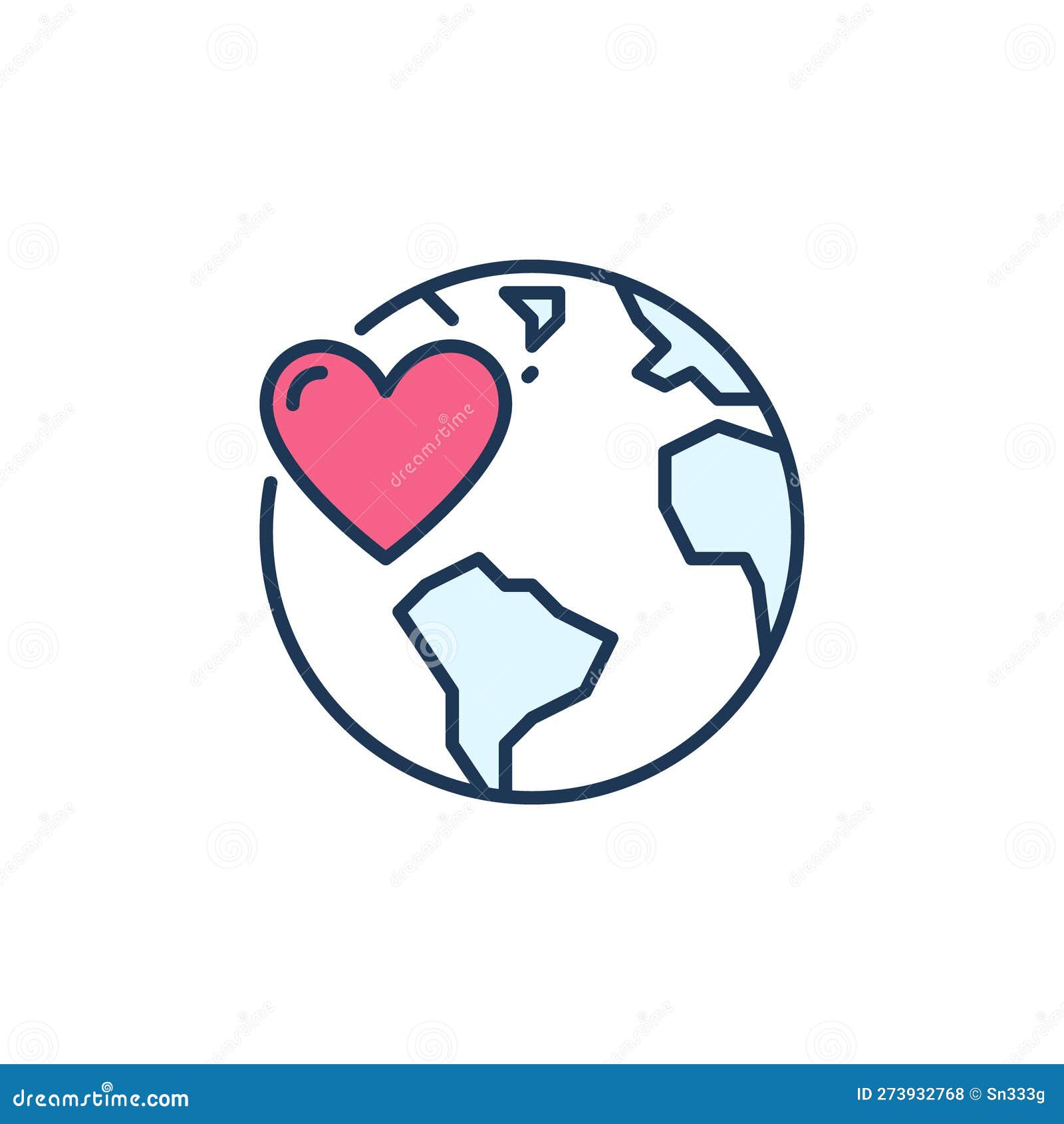 Earth and Heart Vector Concept Colored Icon or Symbol Stock ...