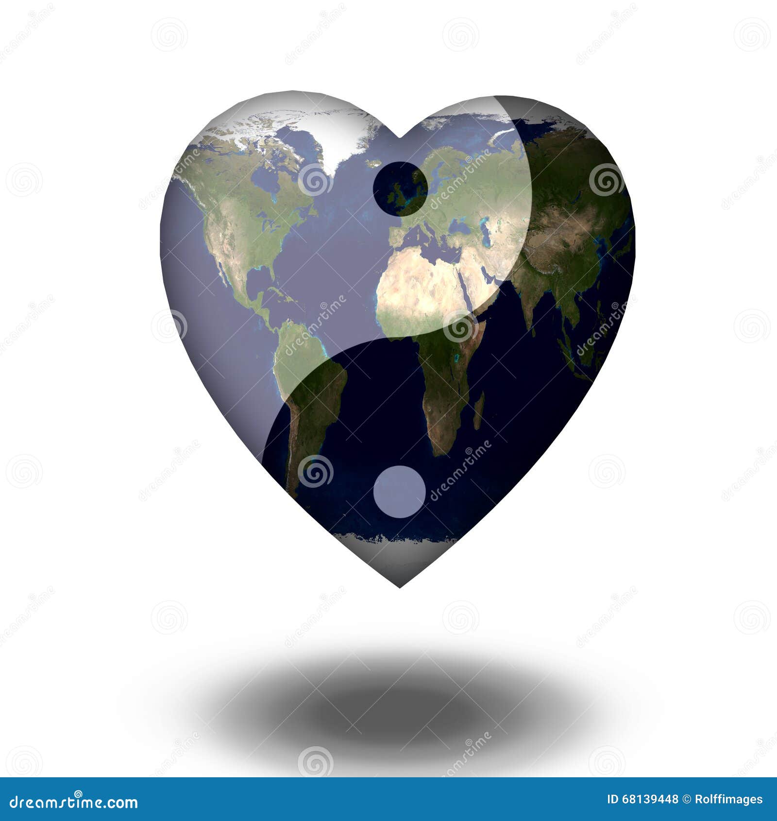Earth Heart Yin Yang stock illustration. Illustration of buddhism ...