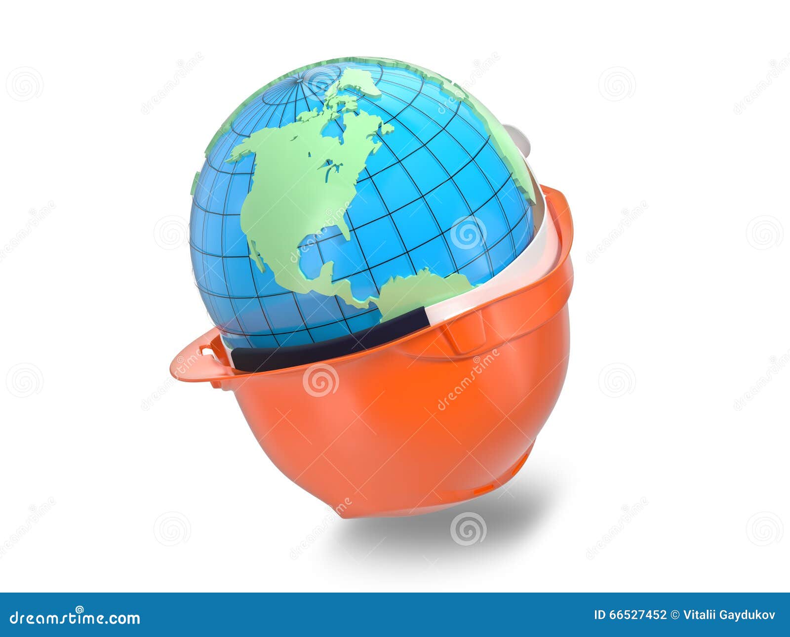 Earth in the helmet stock illustration. Illustration of ball - 66527452