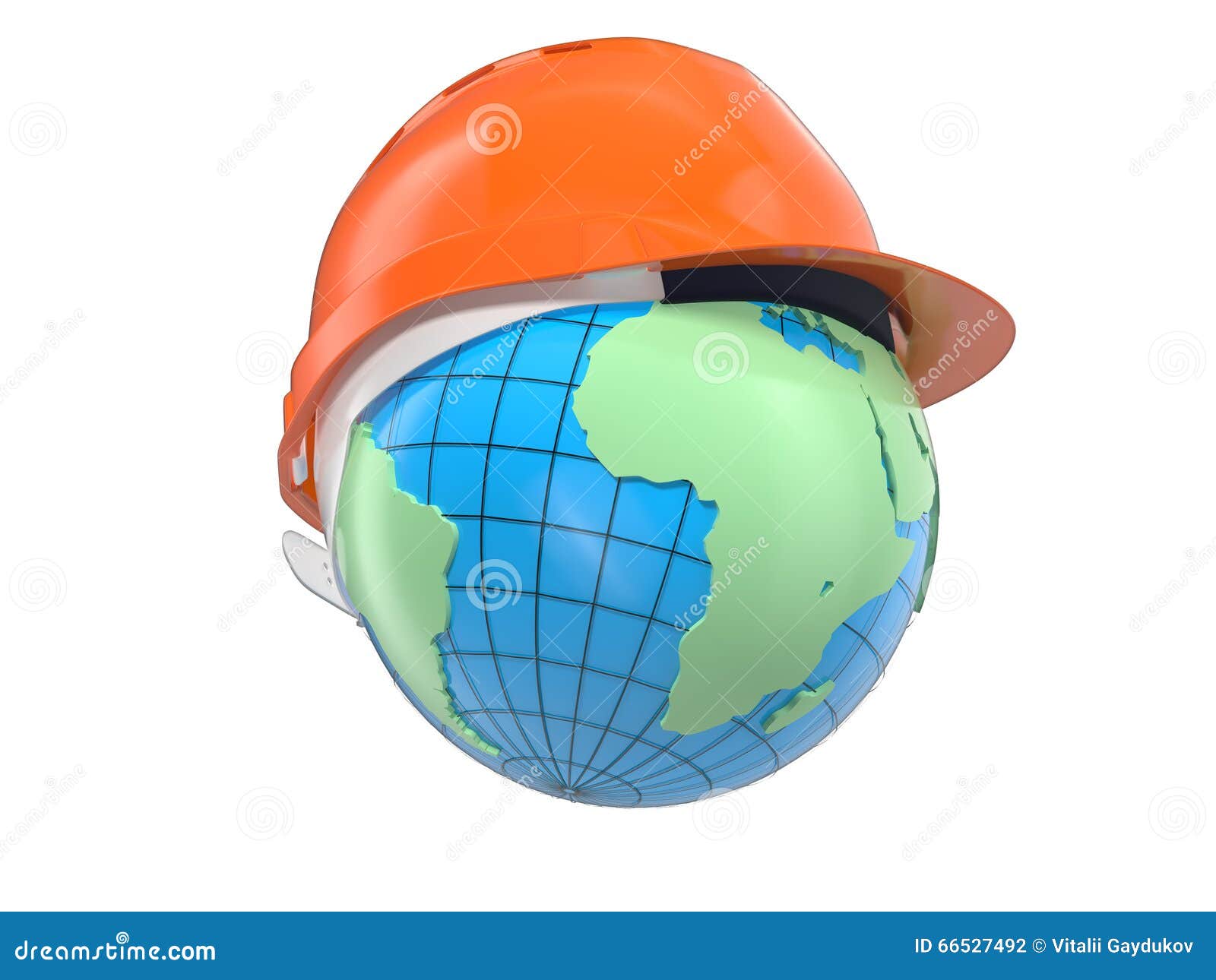 Earth in the helmet stock illustration. Illustration of concept - 66527492