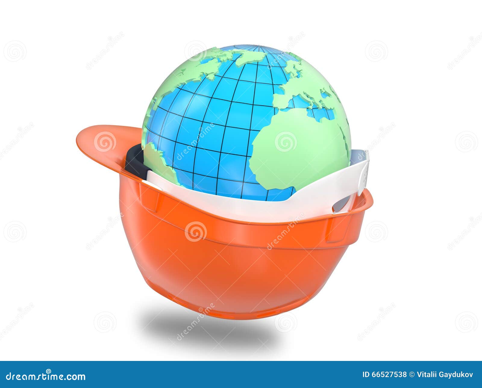 Earth in the helmet stock illustration. Illustration of drawing - 66527538