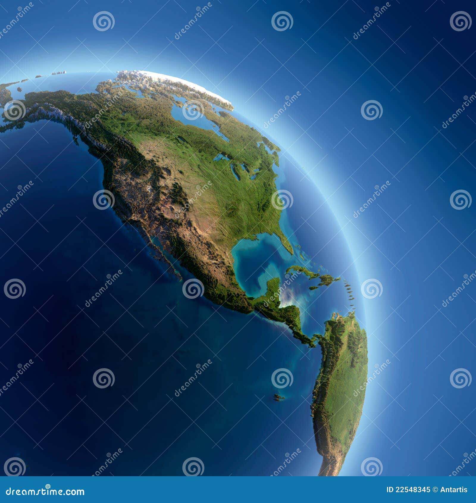 Earth with High Relief, Illuminated Stock Illustration - Illustration ...