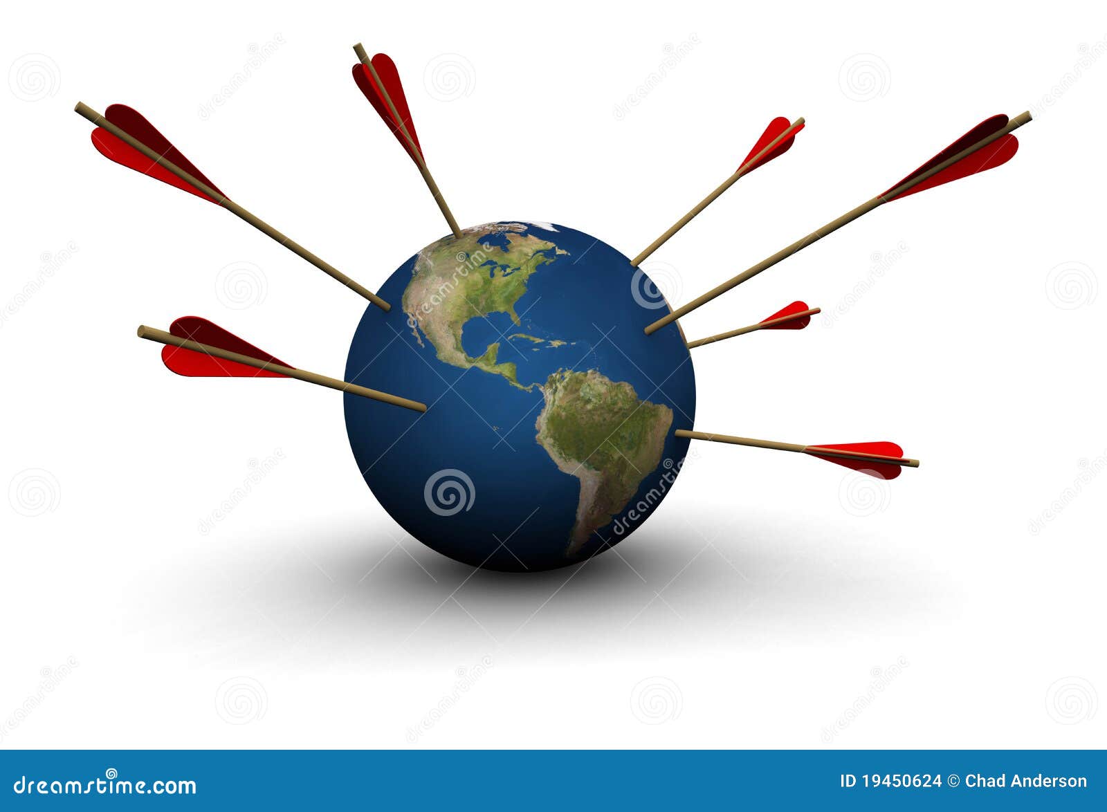 Earth Hit by Arrows stock illustration. Illustration of environment ...