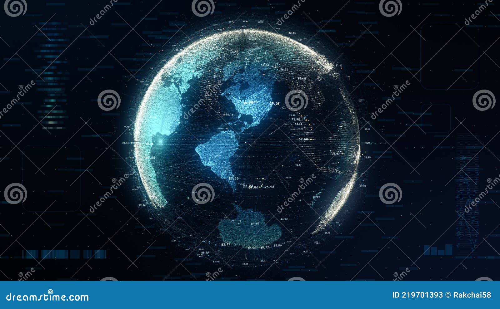3D Earth Hologram, Globe, WWW, Global Business And Telecommunication ...