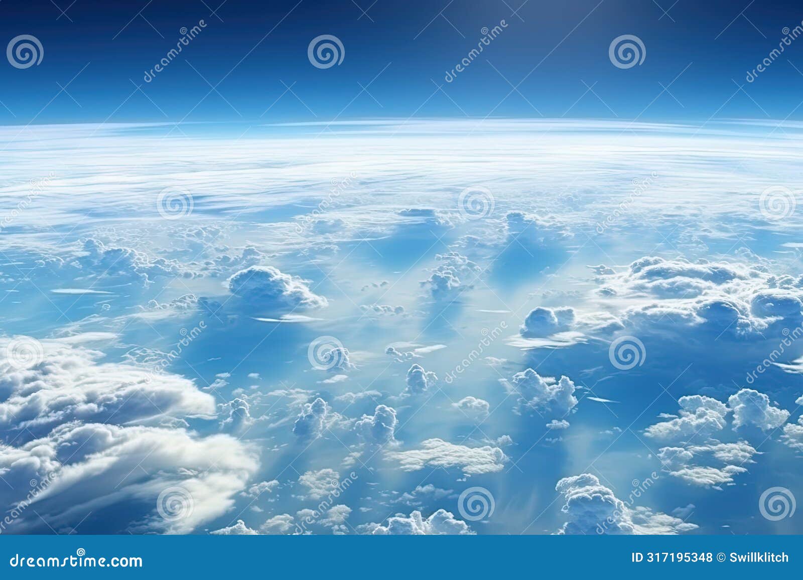 Earth Horizon View from Space. Satellite or Plane View of the Planet ...