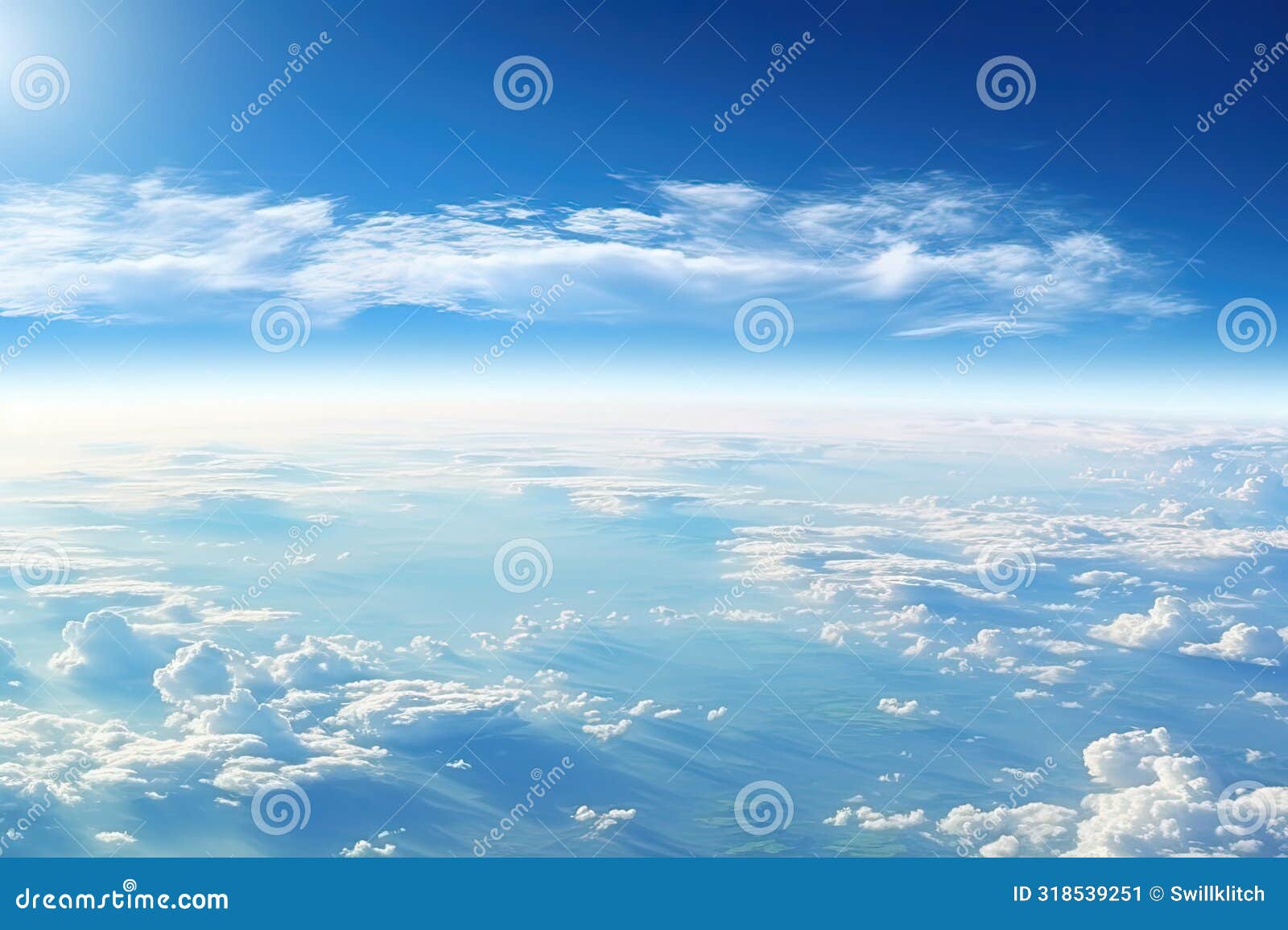 Earth Horizon View from Space. Satellite or Plane View of the Planet ...