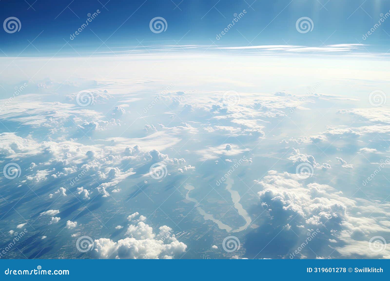 Earth Horizon View from Space. Satellite or Plane View of the Planet ...