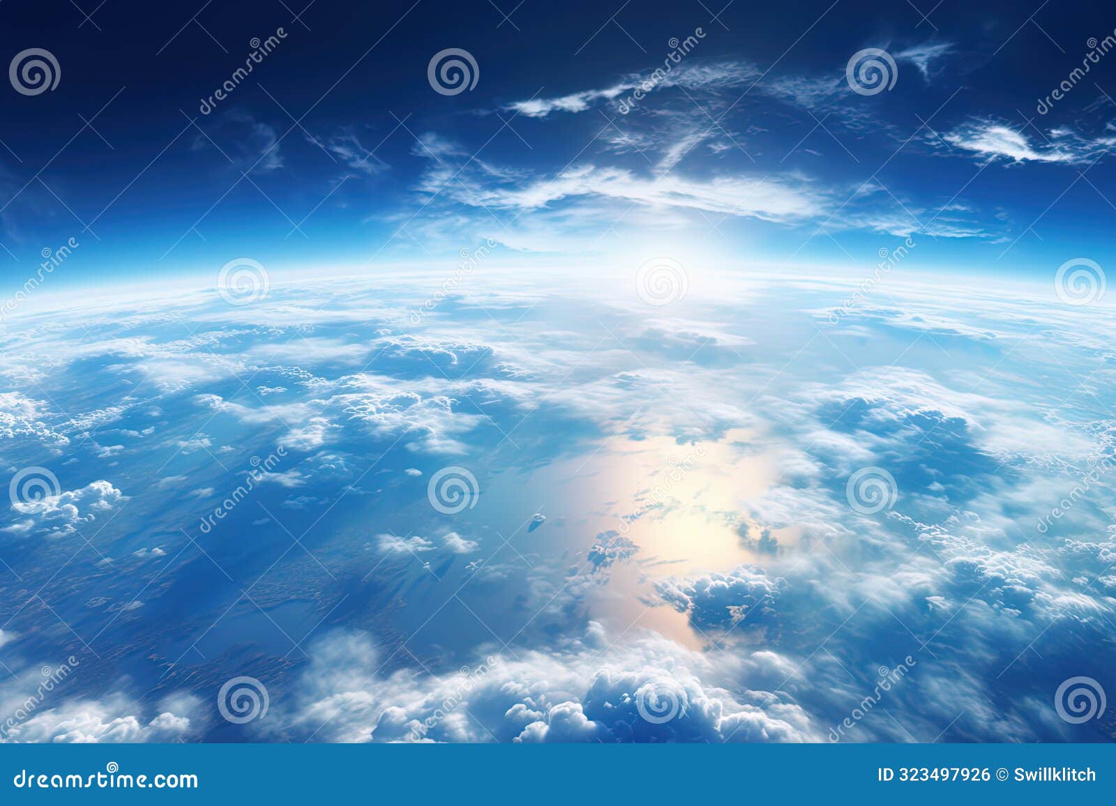 Earth Horizon View from Space. Satellite or Plane View of the Planet ...
