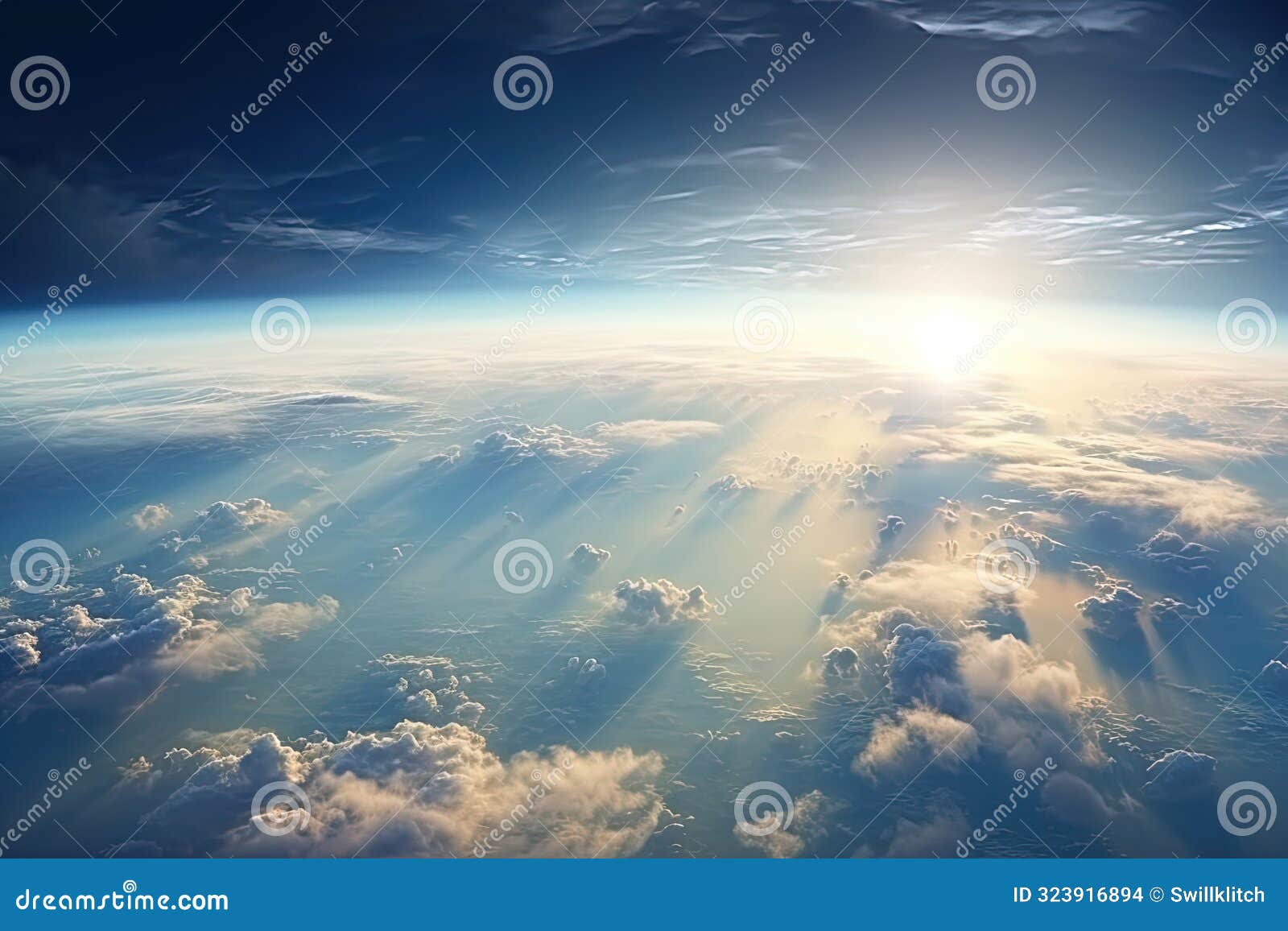 Earth Horizon View from Space. Satellite or Plane View of the Planet ...