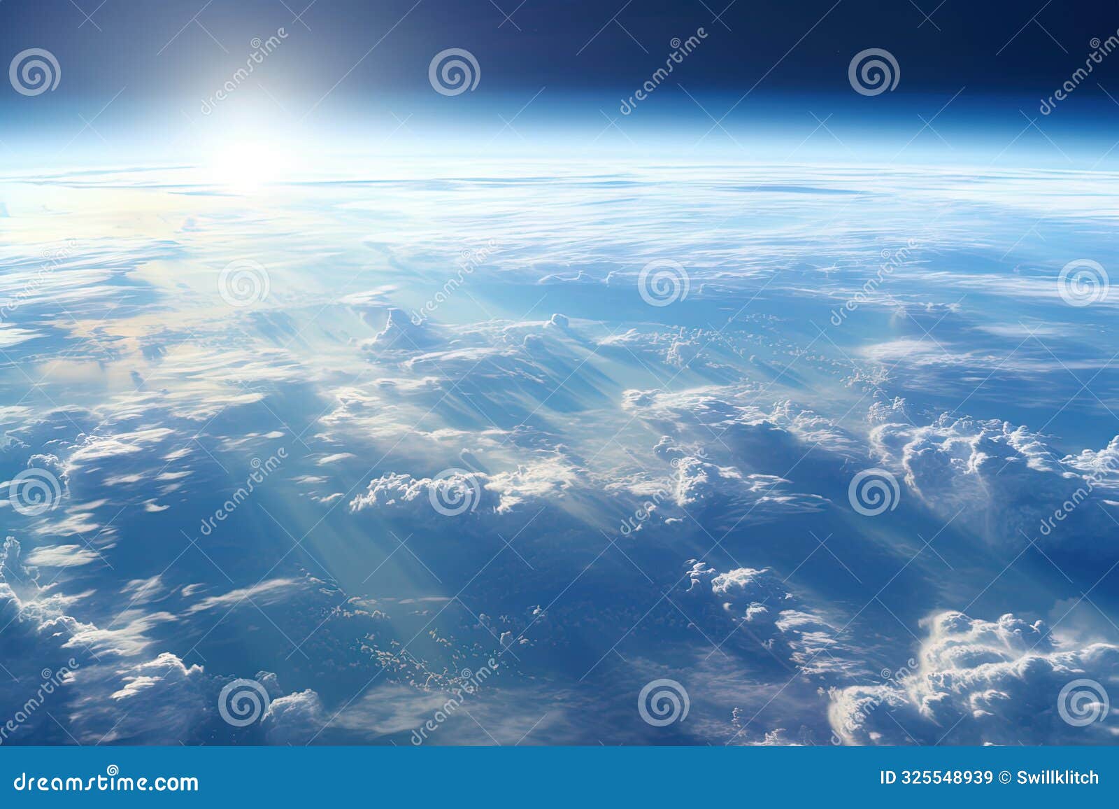 Earth Horizon View from Space. Satellite or Plane View of the Planet ...