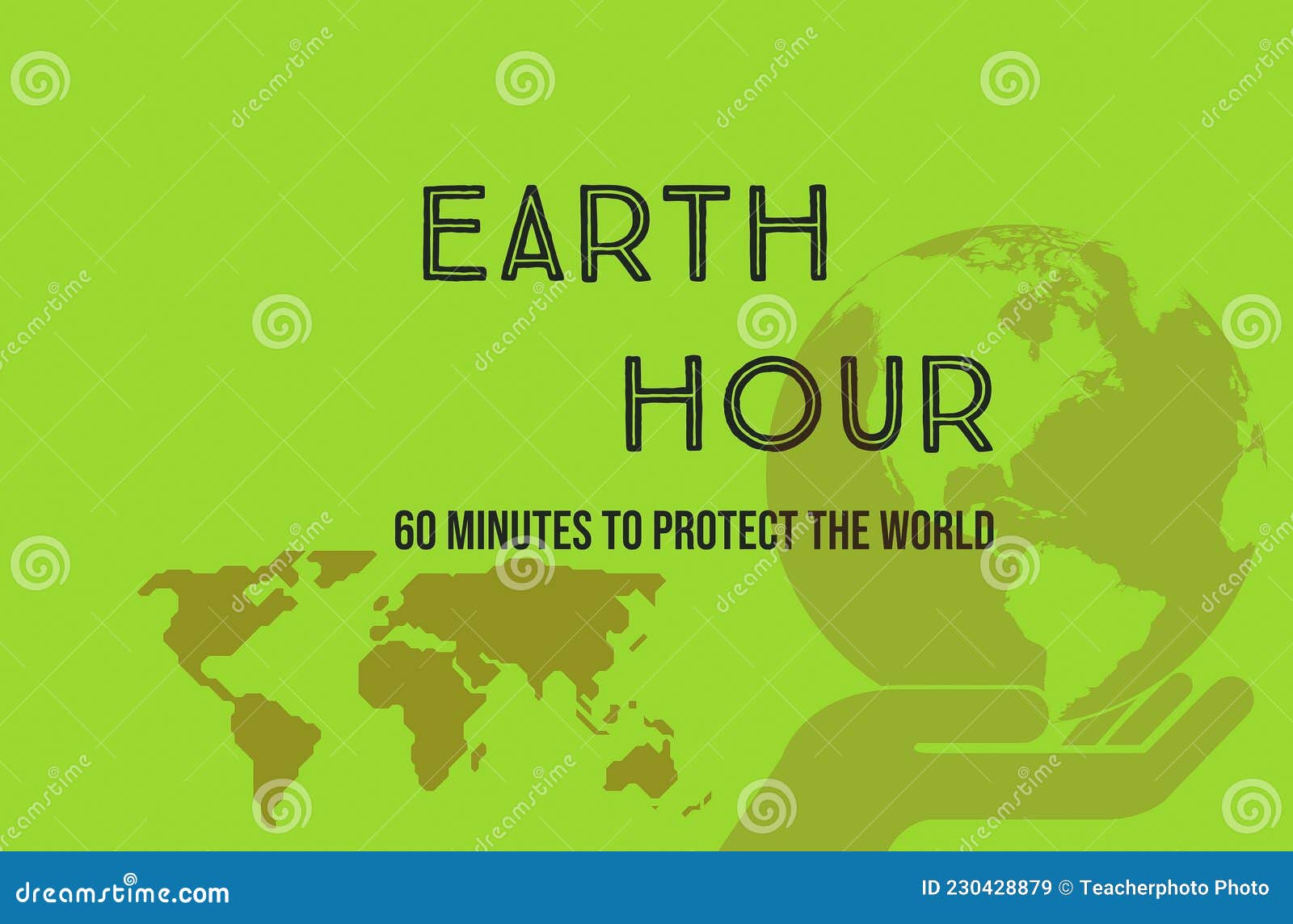 Earth Hour Campaign. an Illustration of World Globe with Earth Hour ...