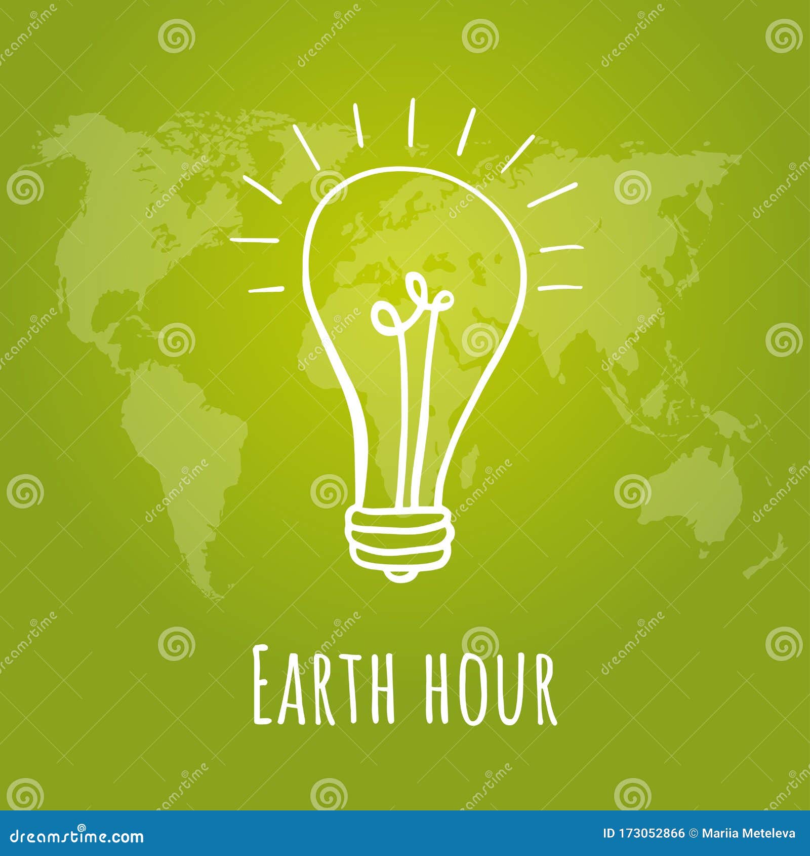 Earth Hour Concept. Flat Design Vector Illustration for Web Banner, Web ...