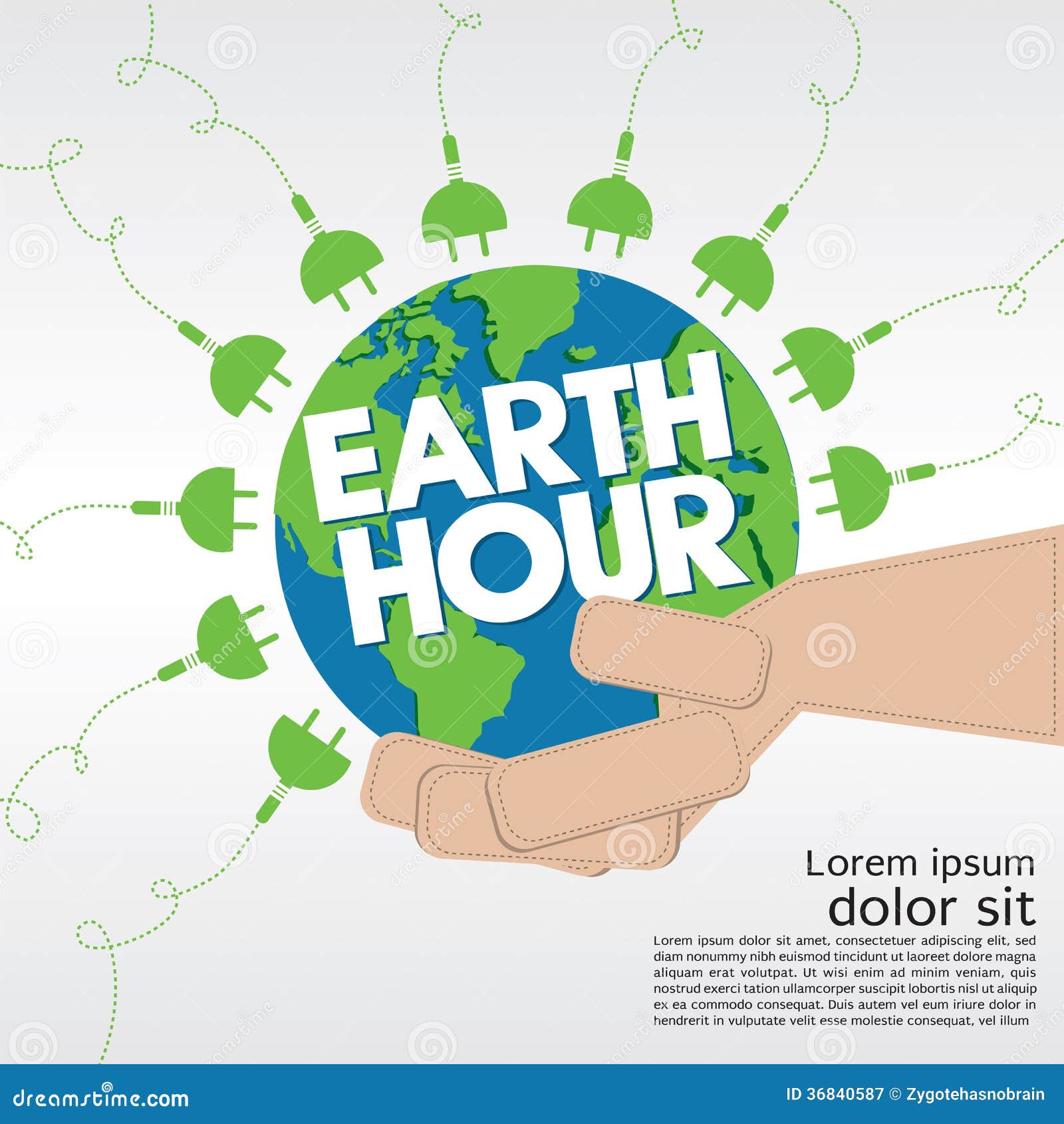 Earth Hour. stock vector. Illustration of nature, planet - 36840587