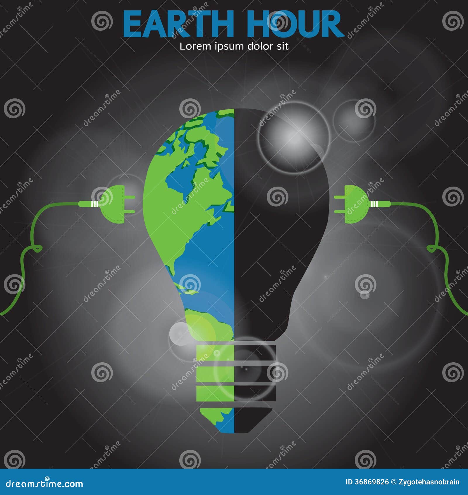 Earth Hour Conceptual. stock vector. Illustration of energy - 36869826