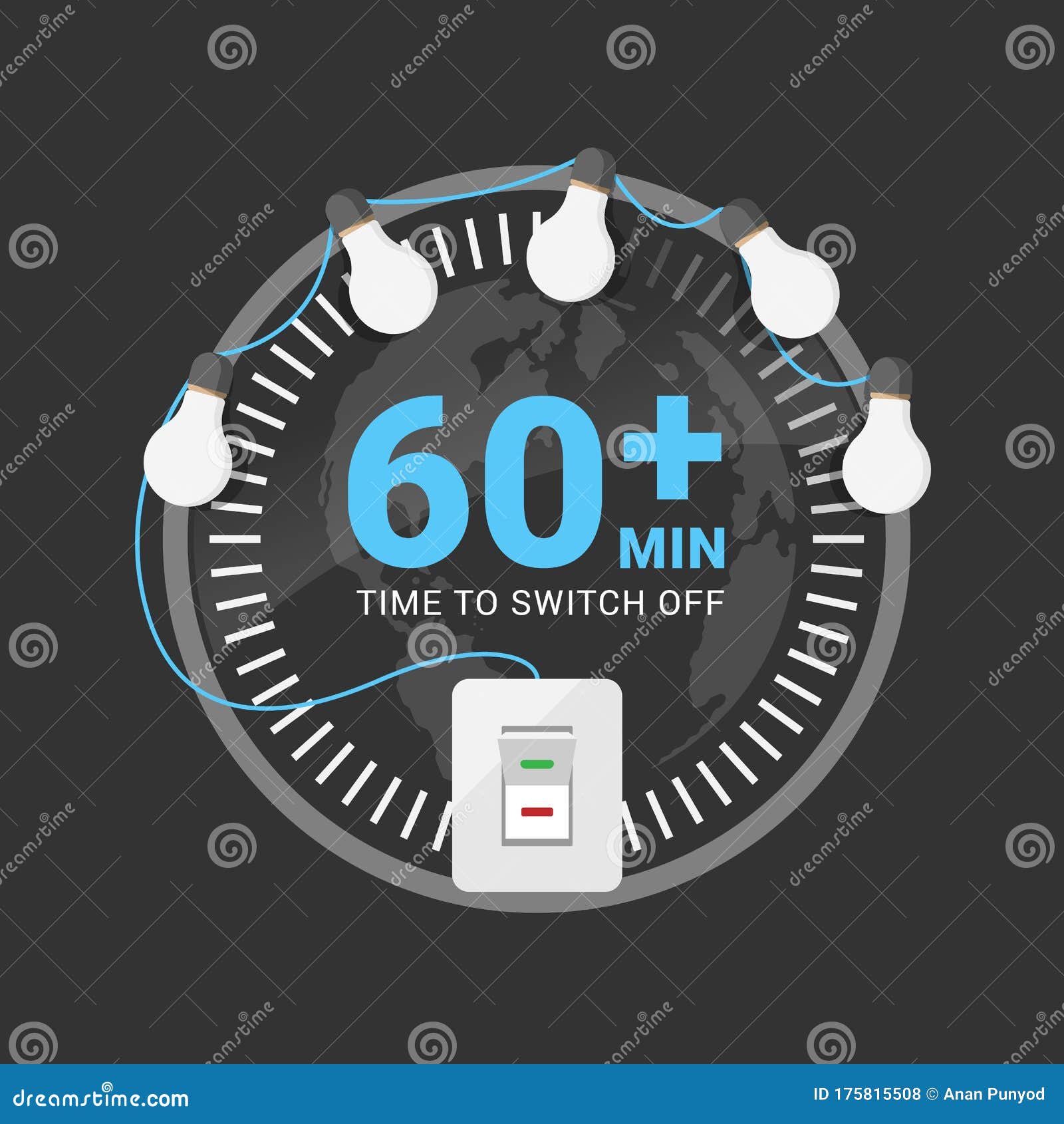 Earth Hour Day Banner with Switch Turn Off the Lights on Circle 60 Min ...