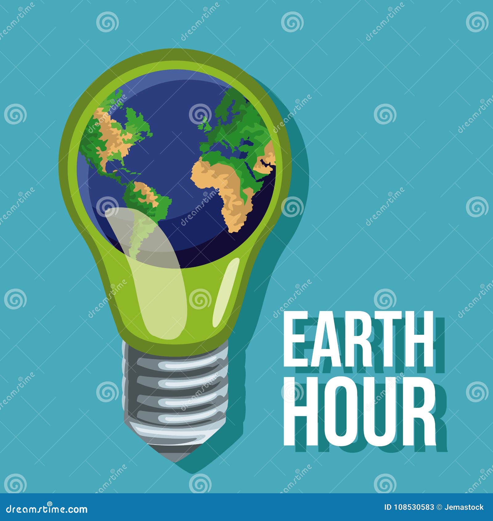 Earth hour design stock illustration. Illustration of protection ...