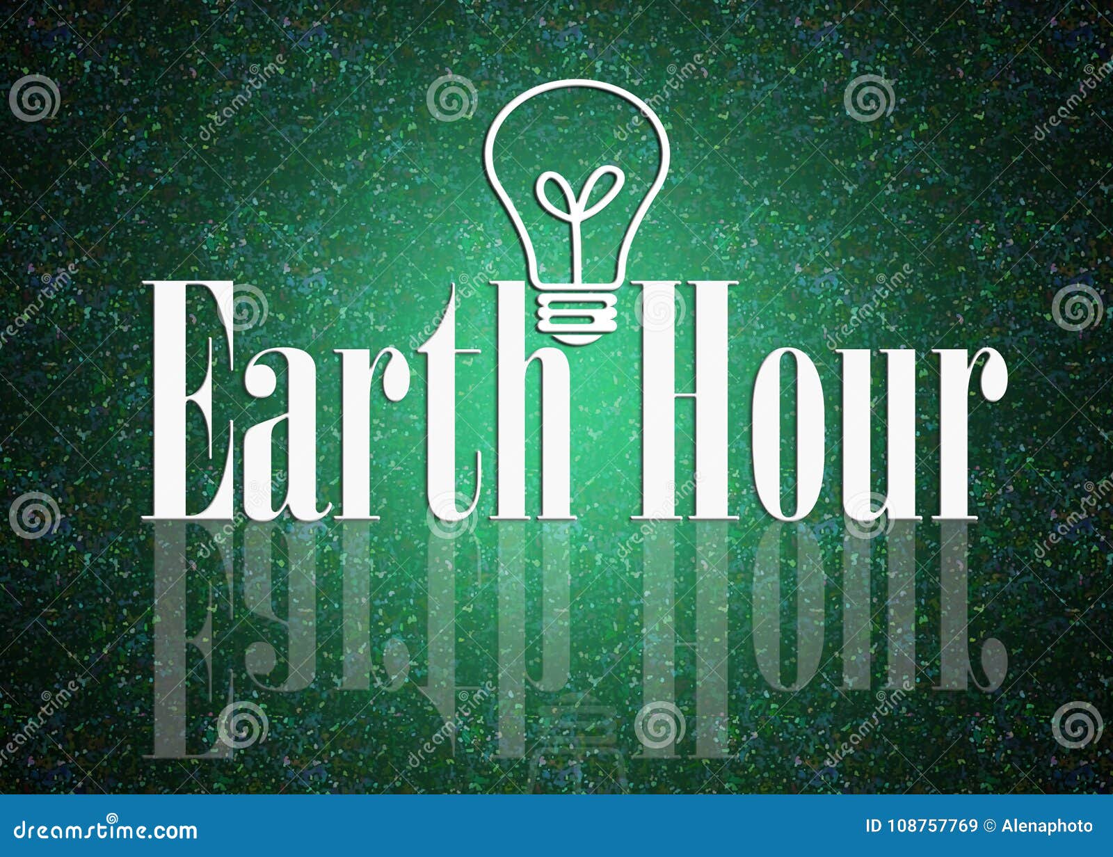 Earth Hour with a Lamp Symbol Stock Illustration - Illustration of ...