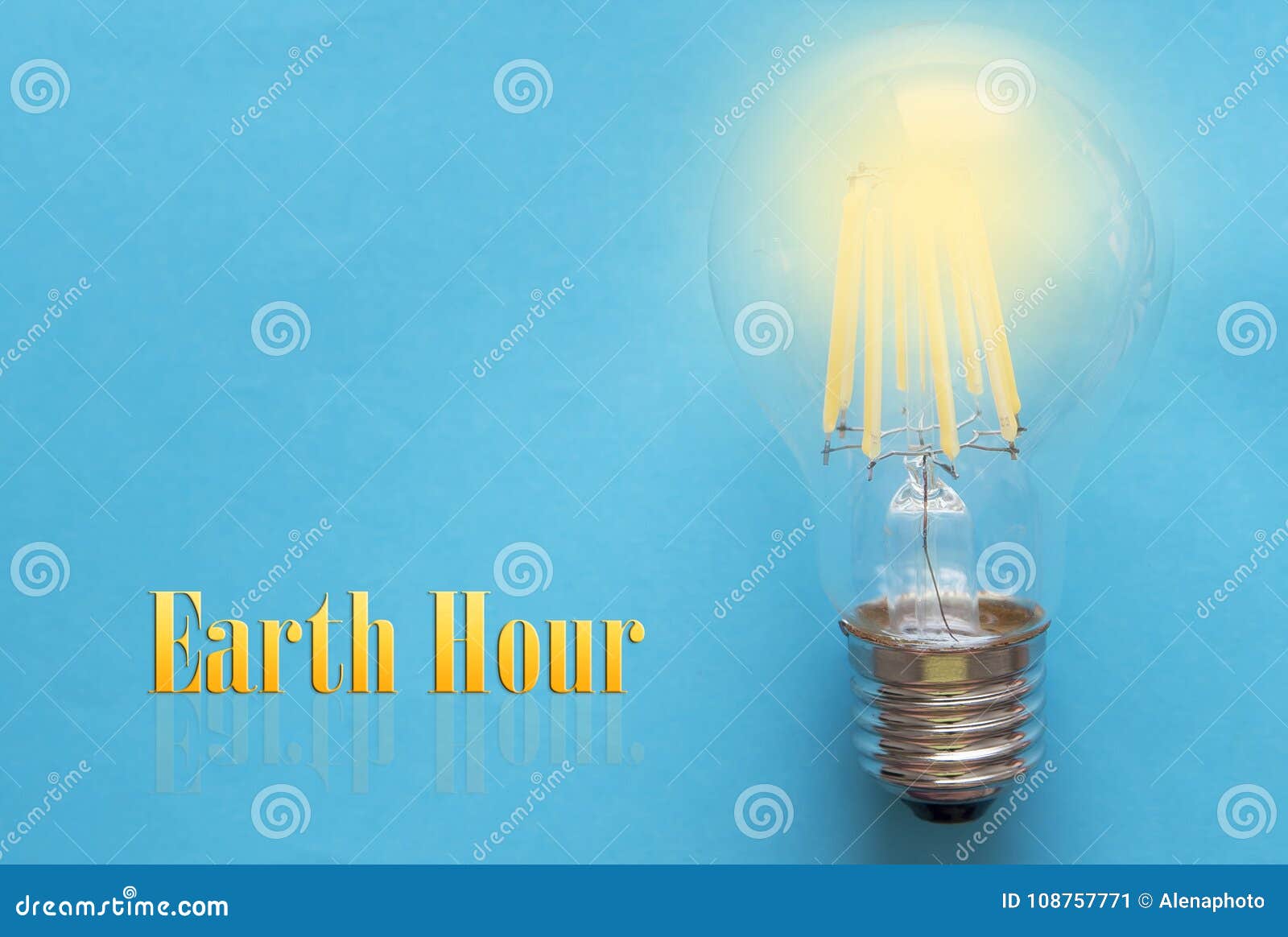 Earth Hour with a Lamp Symbol Stock Image - Image of electricity, world ...