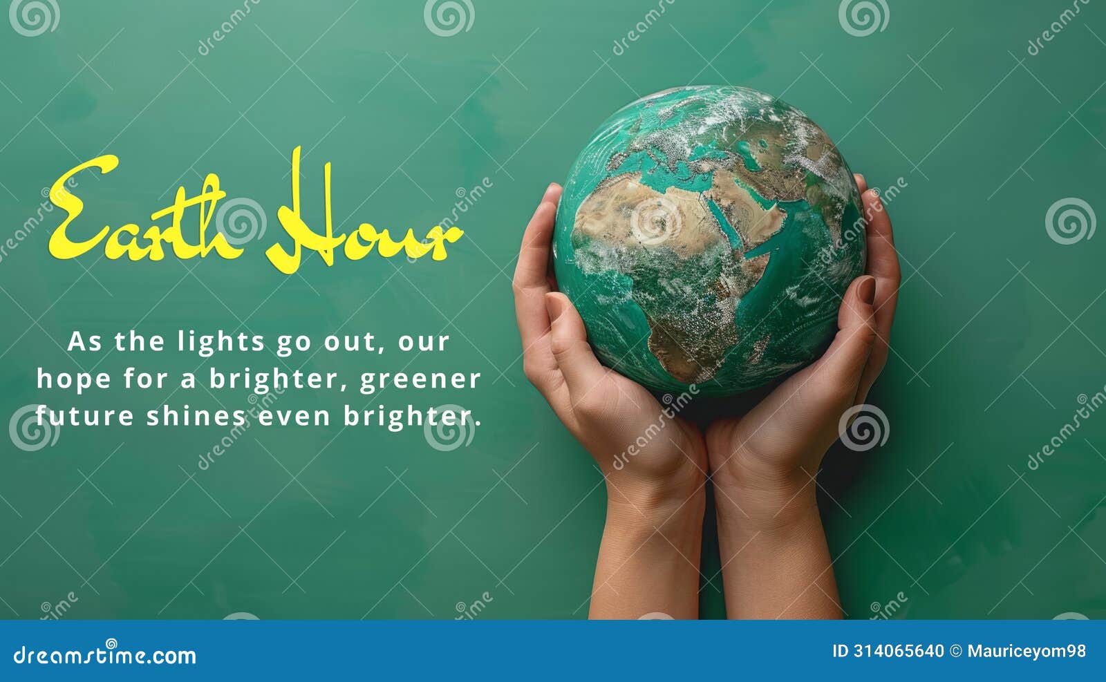Earth Hour Message with Hand Holding Globe Representing Earth Day Stock ...