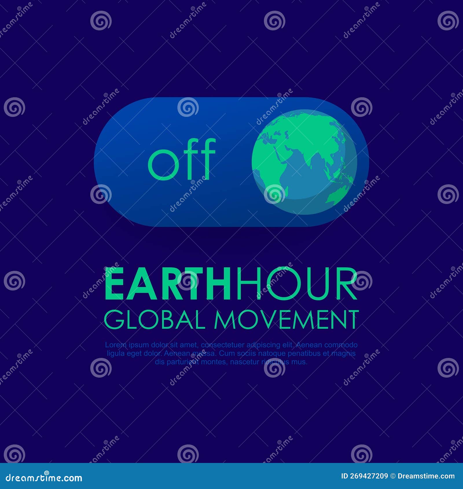Earth Hour Poster Template with Off Switch Illustration Stock Vector ...