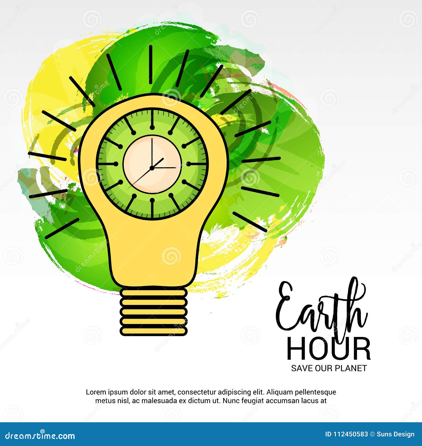 Earth Hour for Save Your Planet. Stock Illustration - Illustration of ...