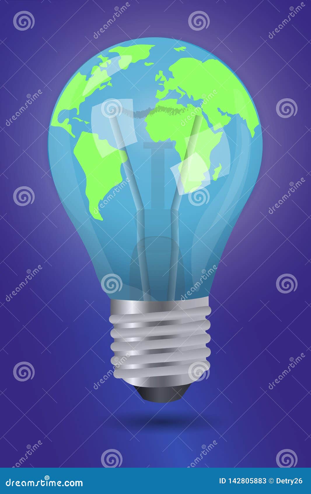 Earth Hour. Vector Illustration of the Planet in Light Bulb Stock ...