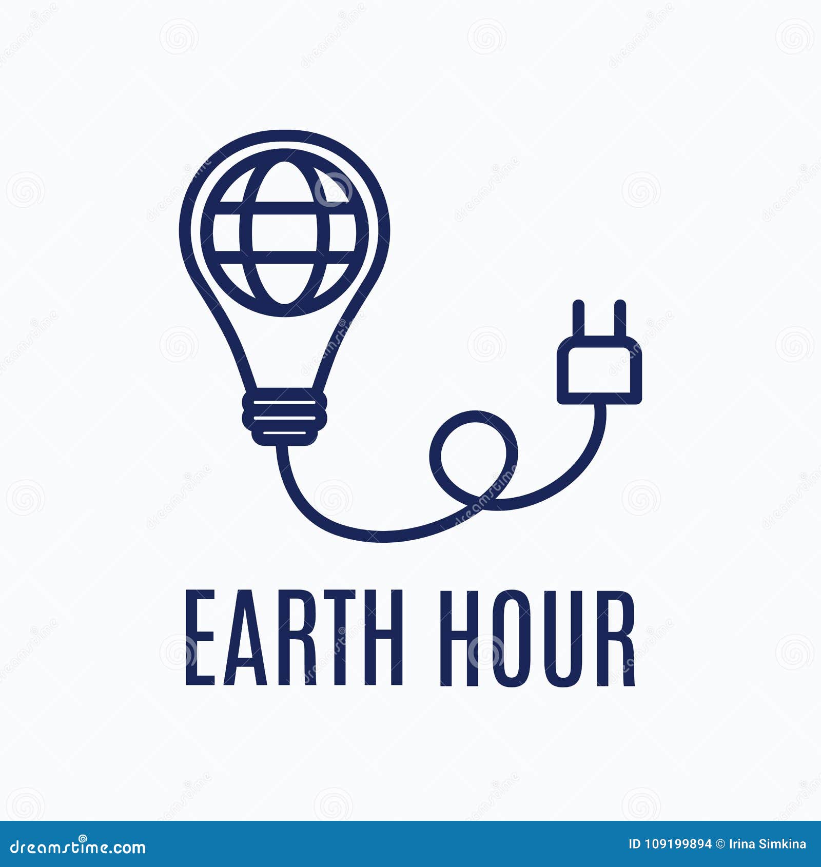 Earth hour vector logo stock vector. Illustration of globe - 109199894