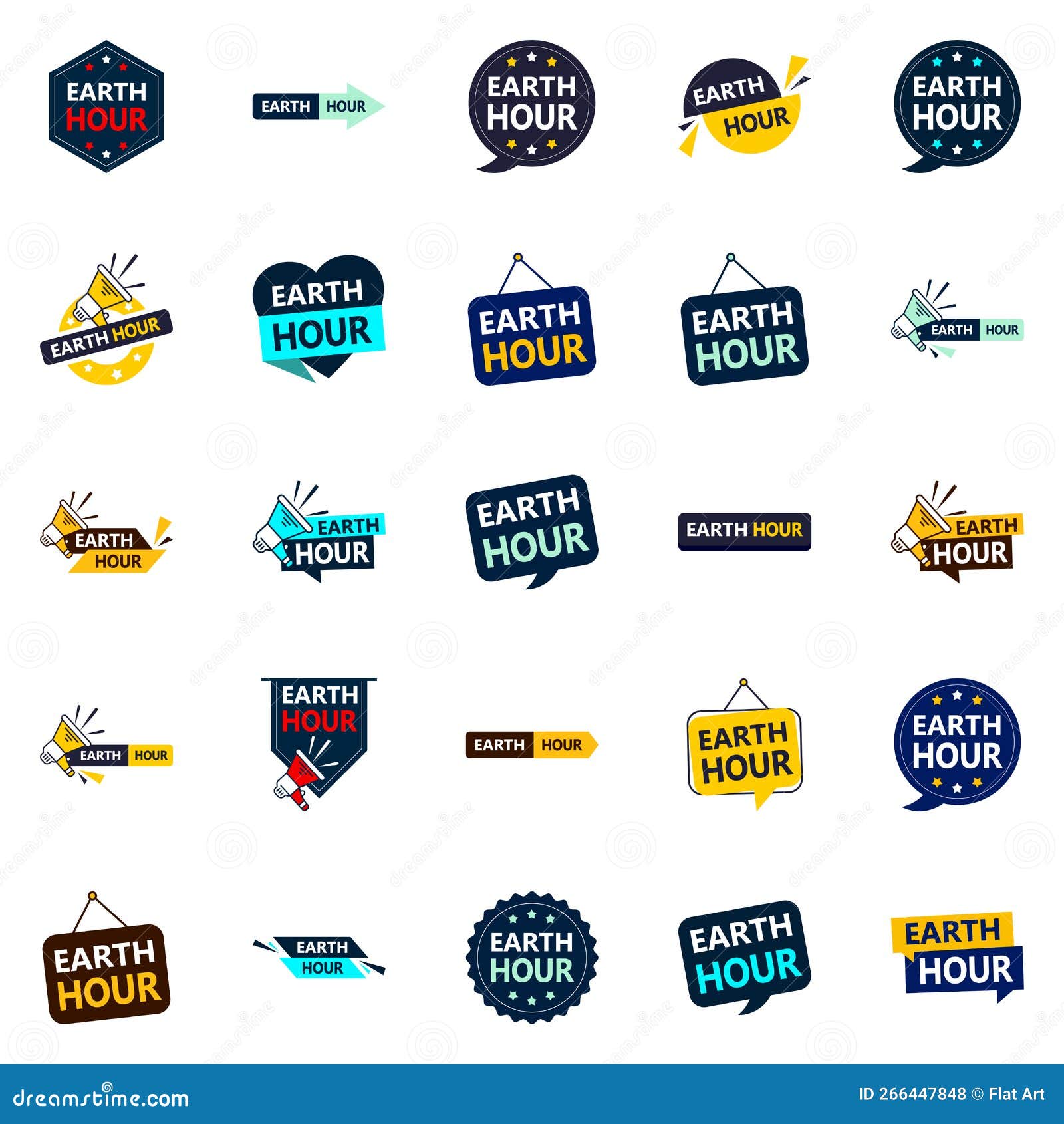 Earth Hour Vector Pack 25 Designs for Environmental Activists Stock ...