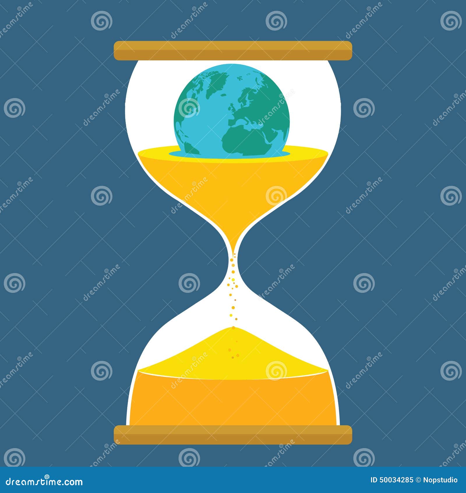 Earth in hourglass stock vector. Illustration of recycling - 50034285