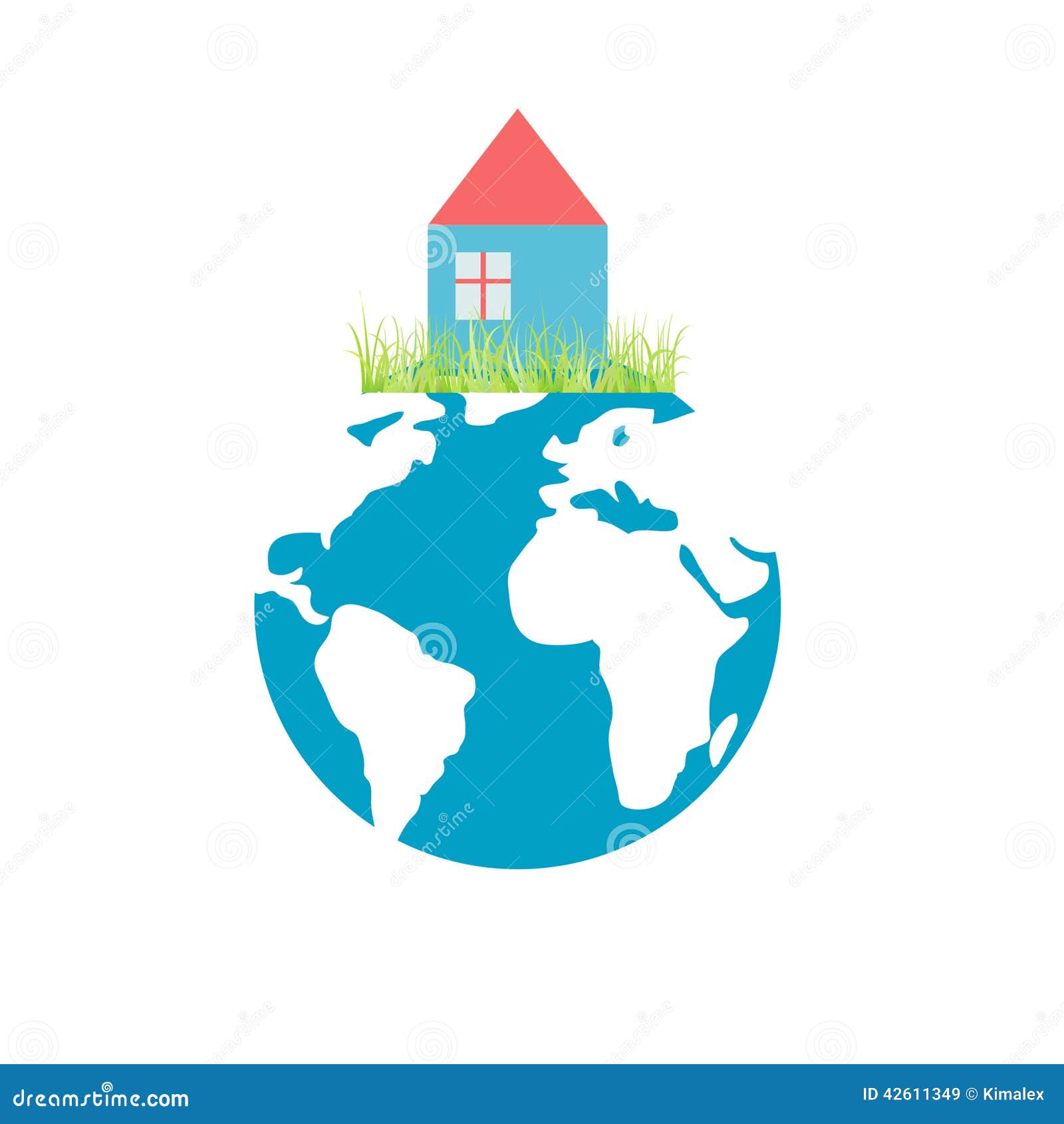 Earth, house and grass stock vector. Illustration of nature - 42611349