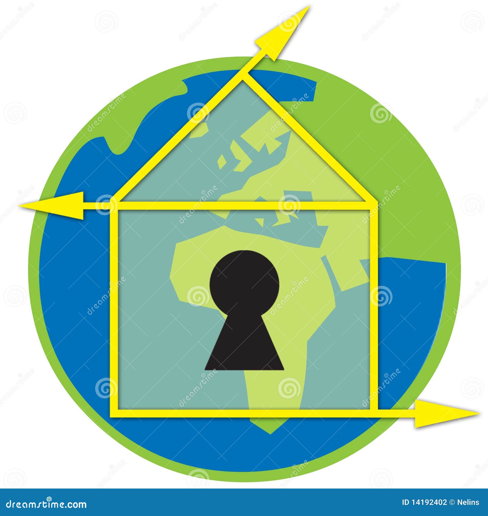 Earth House Logo stock illustration. Illustration of yellow - 14192402