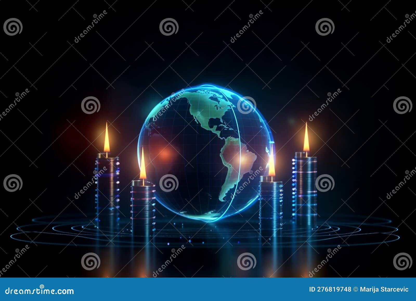 World AI Artificial Intelligence Global Network Concept. IoT Internet ...