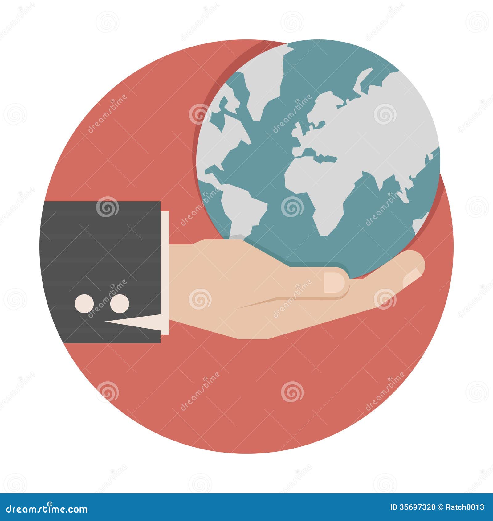 Earth on human stock vector. Illustration of media, business - 35697320