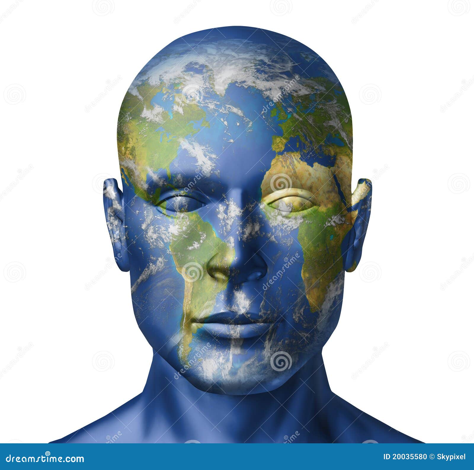 Earth human face stock illustration. Illustration of globe - 20035580