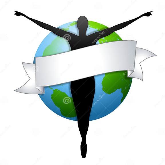 Earth Human Figure and Banner Stock Illustration - Illustration of ...