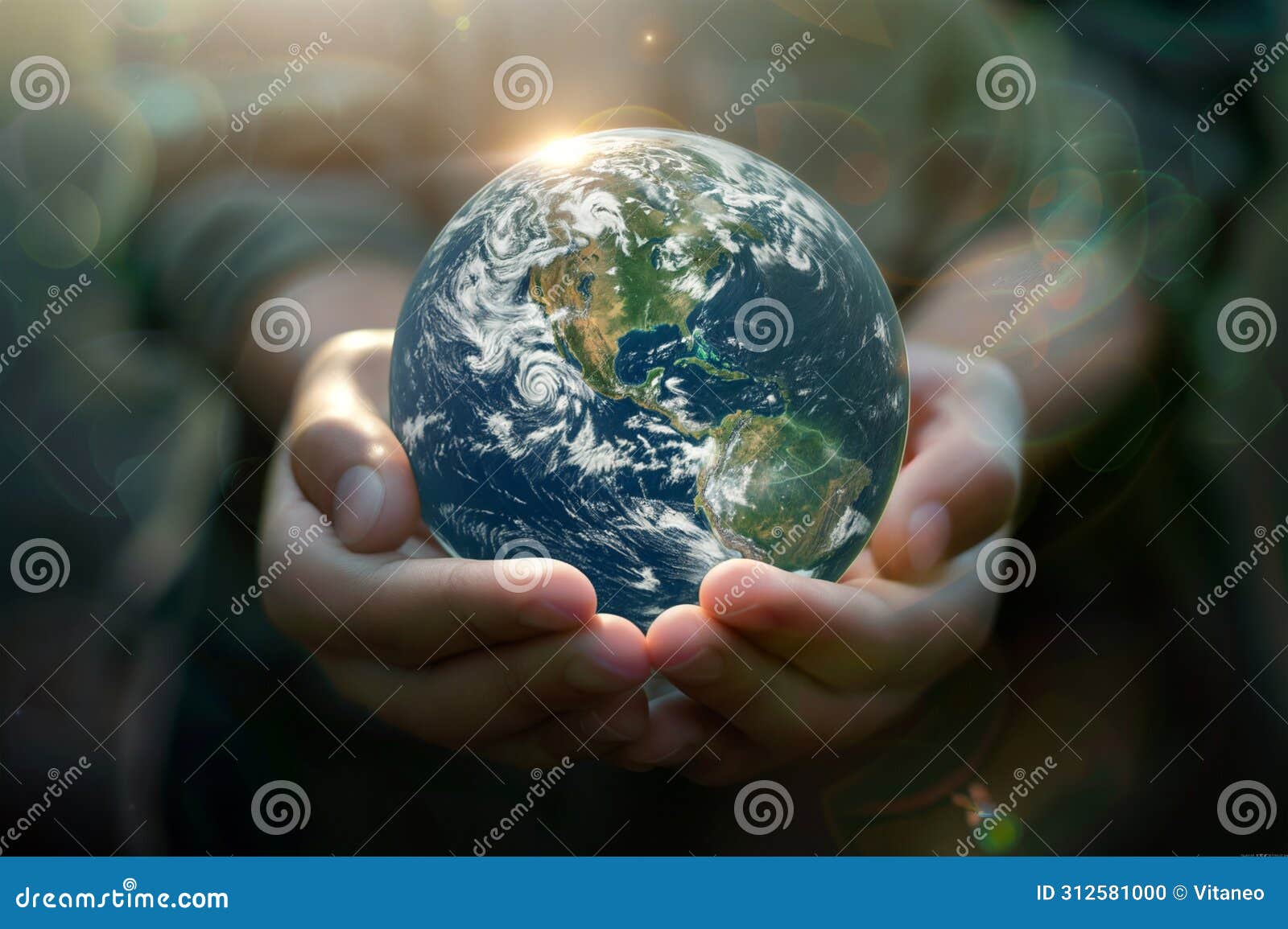 Earth in Human Hands, the Concept of Protecting the Planet Earth. Ai ...