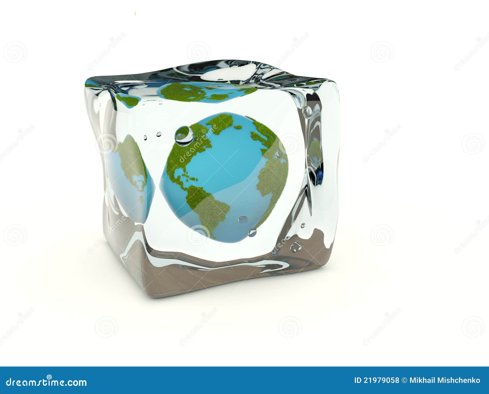 Earth in the ice cube stock illustration. Illustration of planet - 21979058