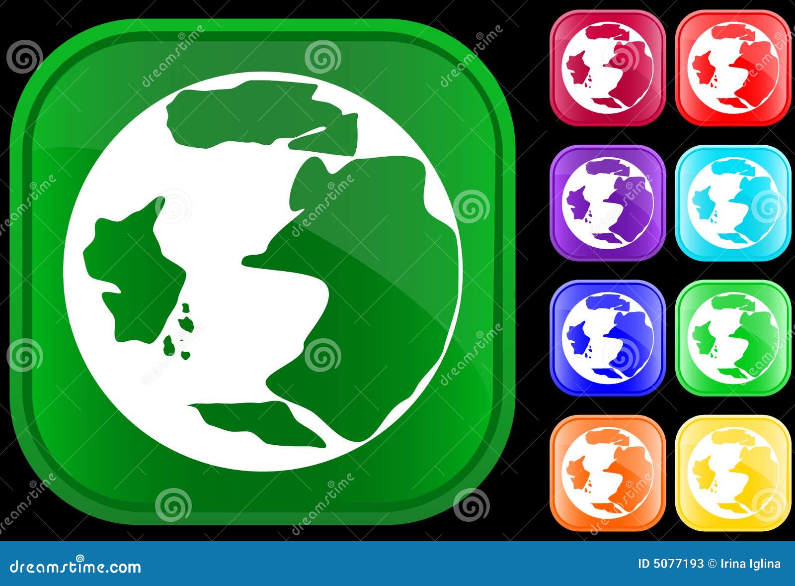 Earth icon stock vector. Illustration of green, land, computer - 5077193