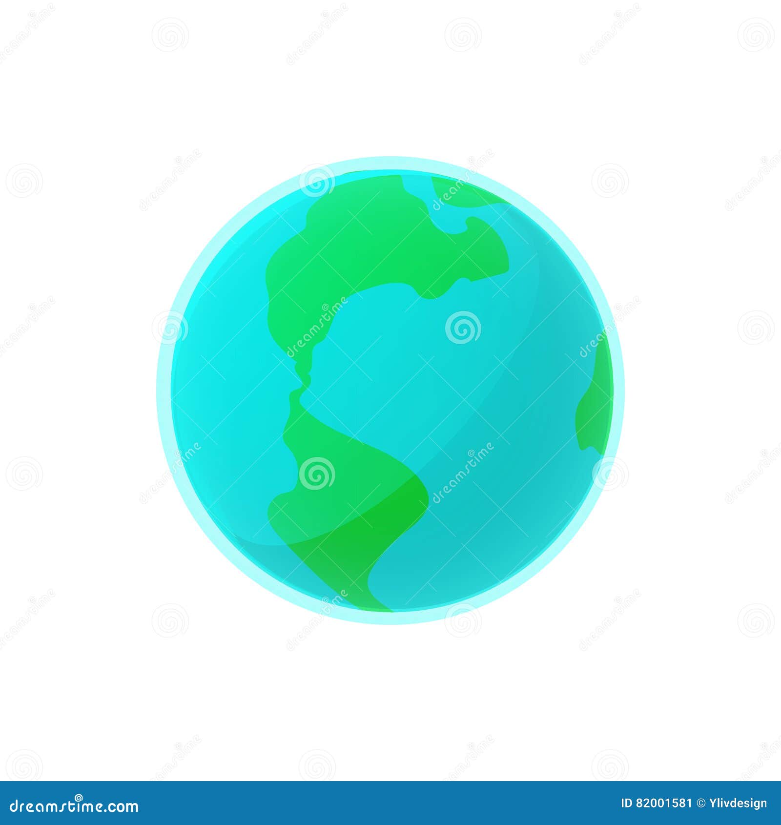 Earth Icon in Cartoon Style Stock Vector - Illustration of icon, glow ...