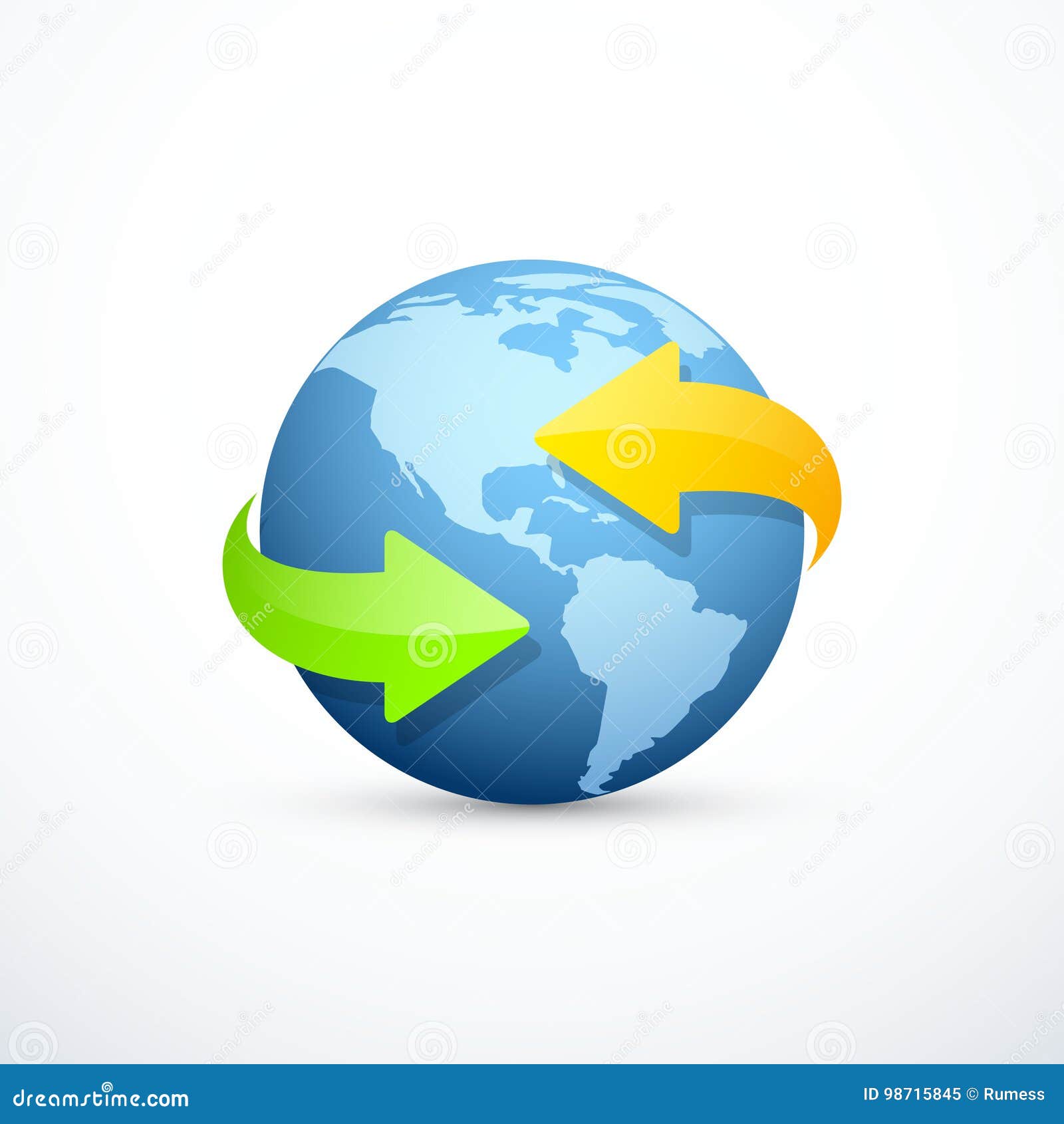 Earth Icon with Circular Arrows Stock Vector - Illustration of icon ...