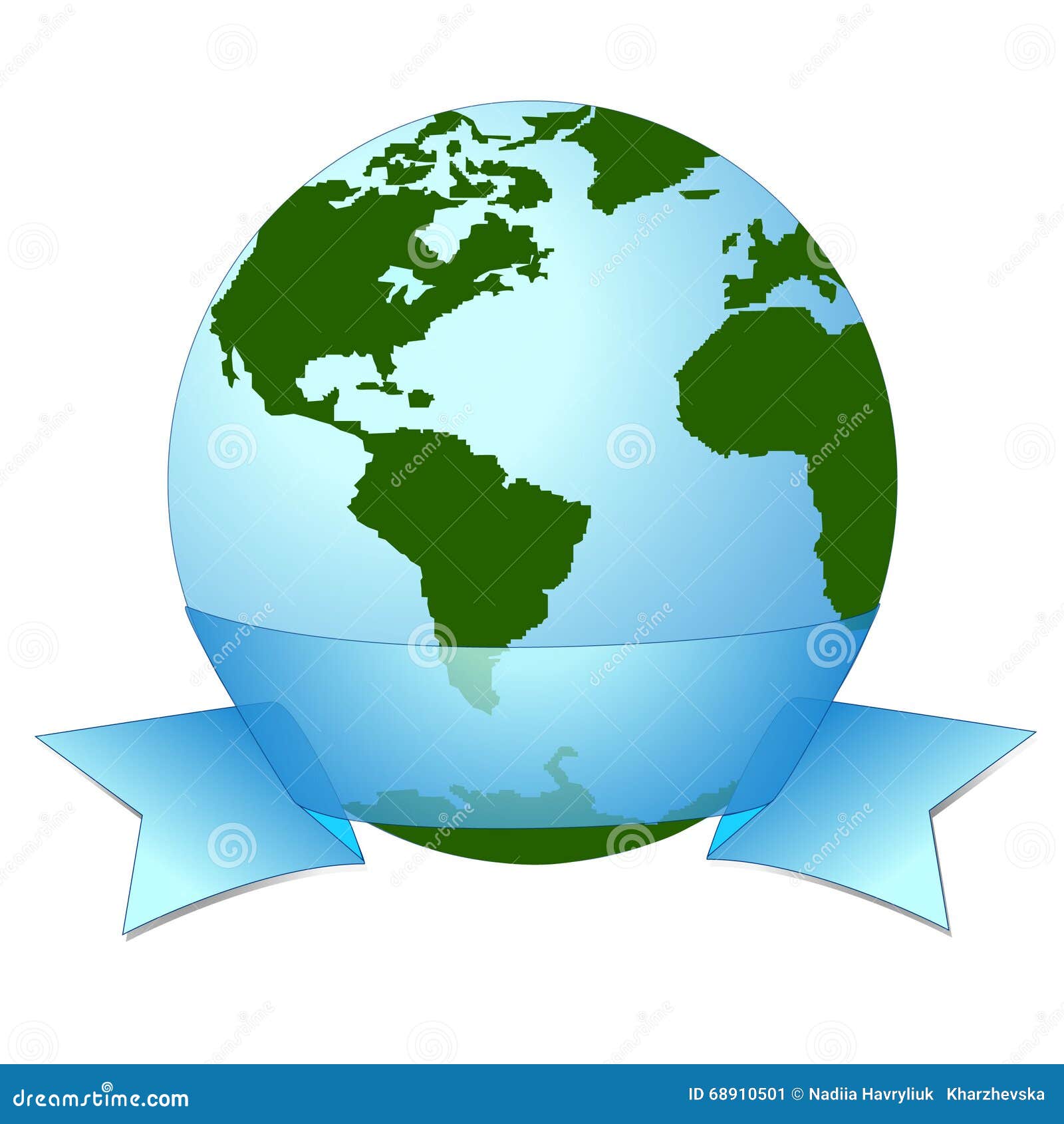 Earth Icon with Ribbon Banner Around. Stock Vector - Illustration of ...