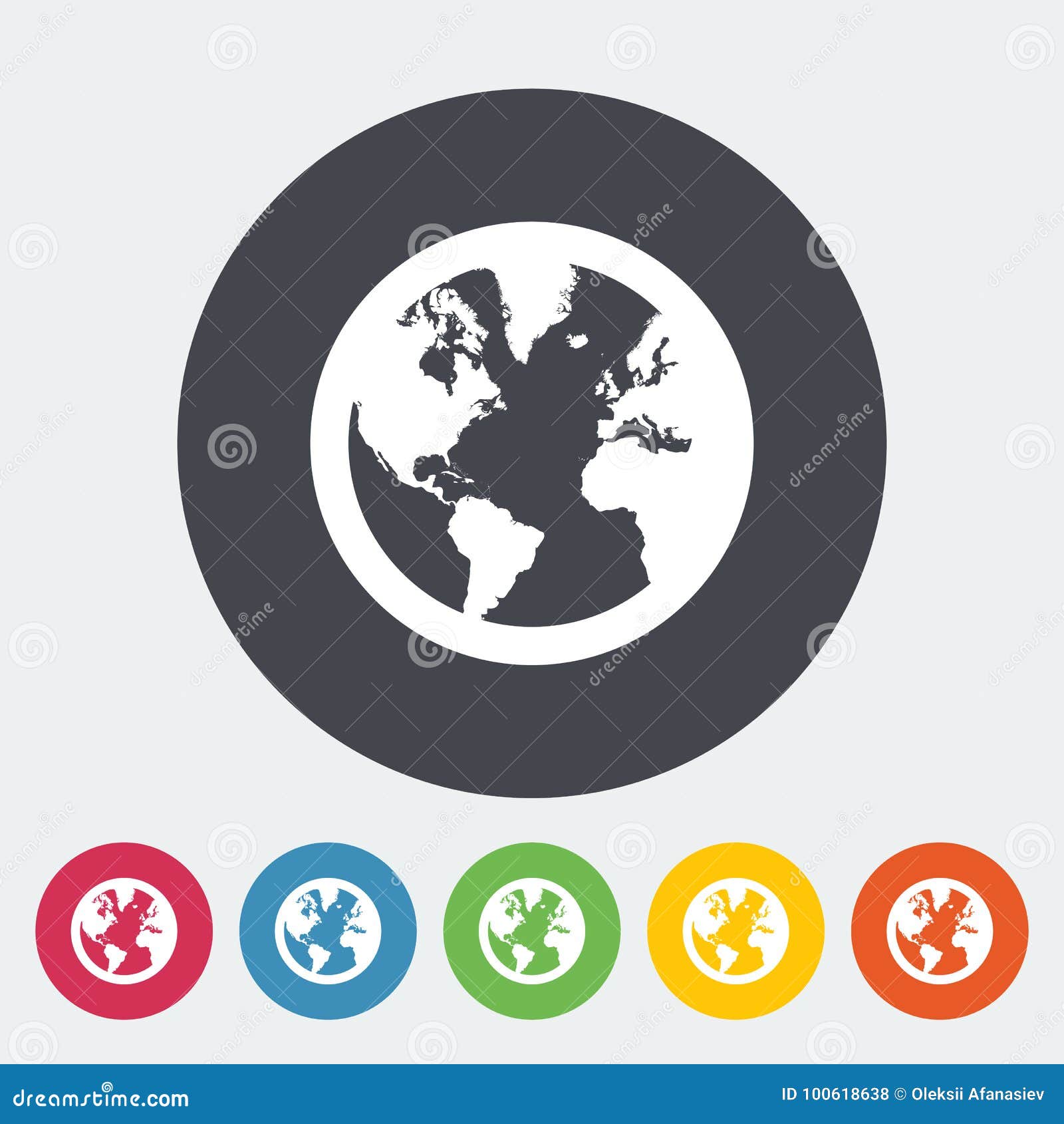 Earth icon stock vector. Illustration of planet, south - 100618638